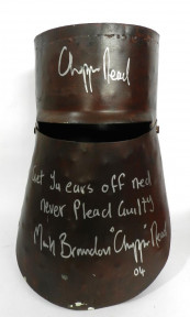 A Metal Ned Kelly Style Mask Autographed by Chopper Read, Roger ...